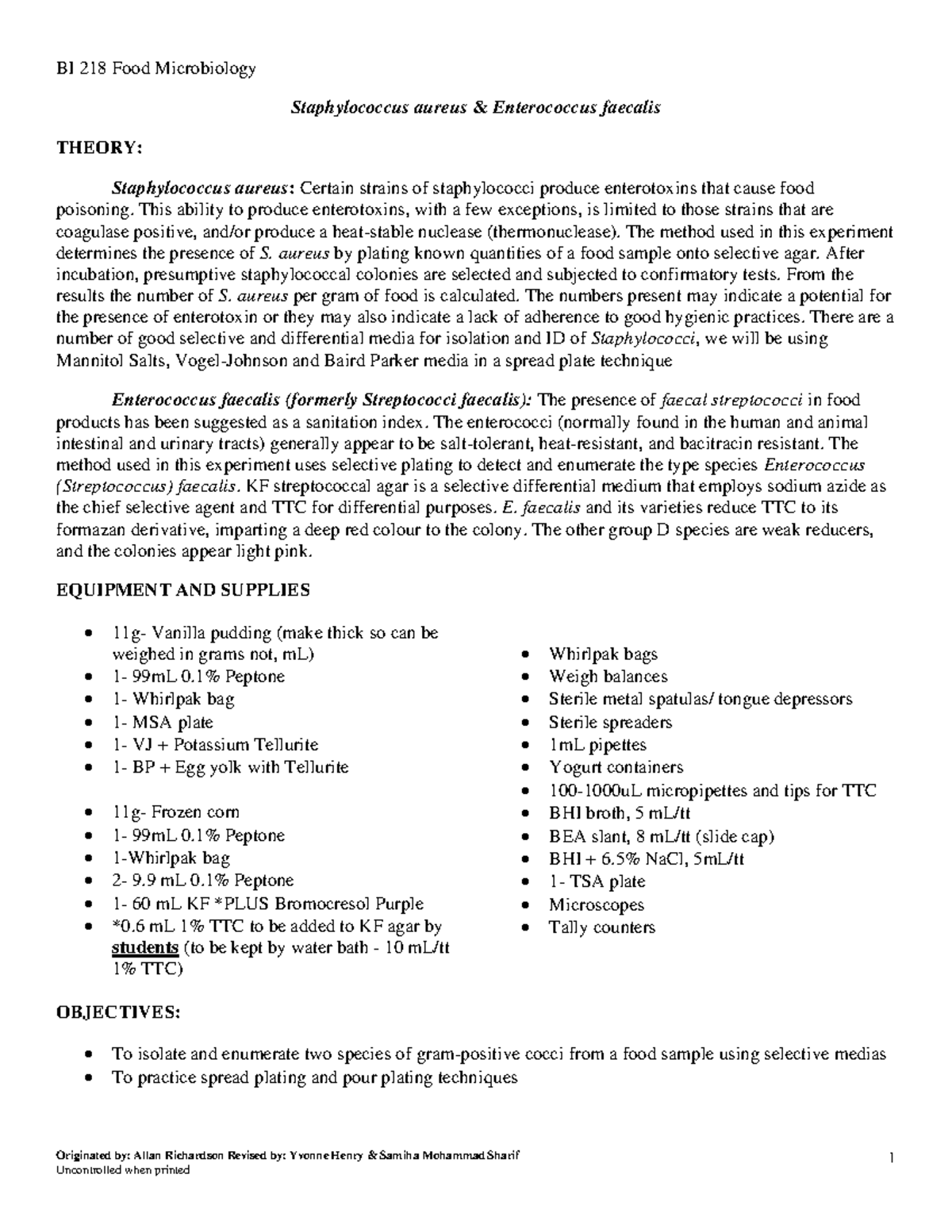 S. aureus and E. faecalis - Staphylococcus aureus & Enterococcus ...
