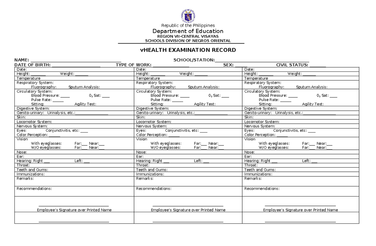 Medical Certificate - Republic of the Philippines Department of ...