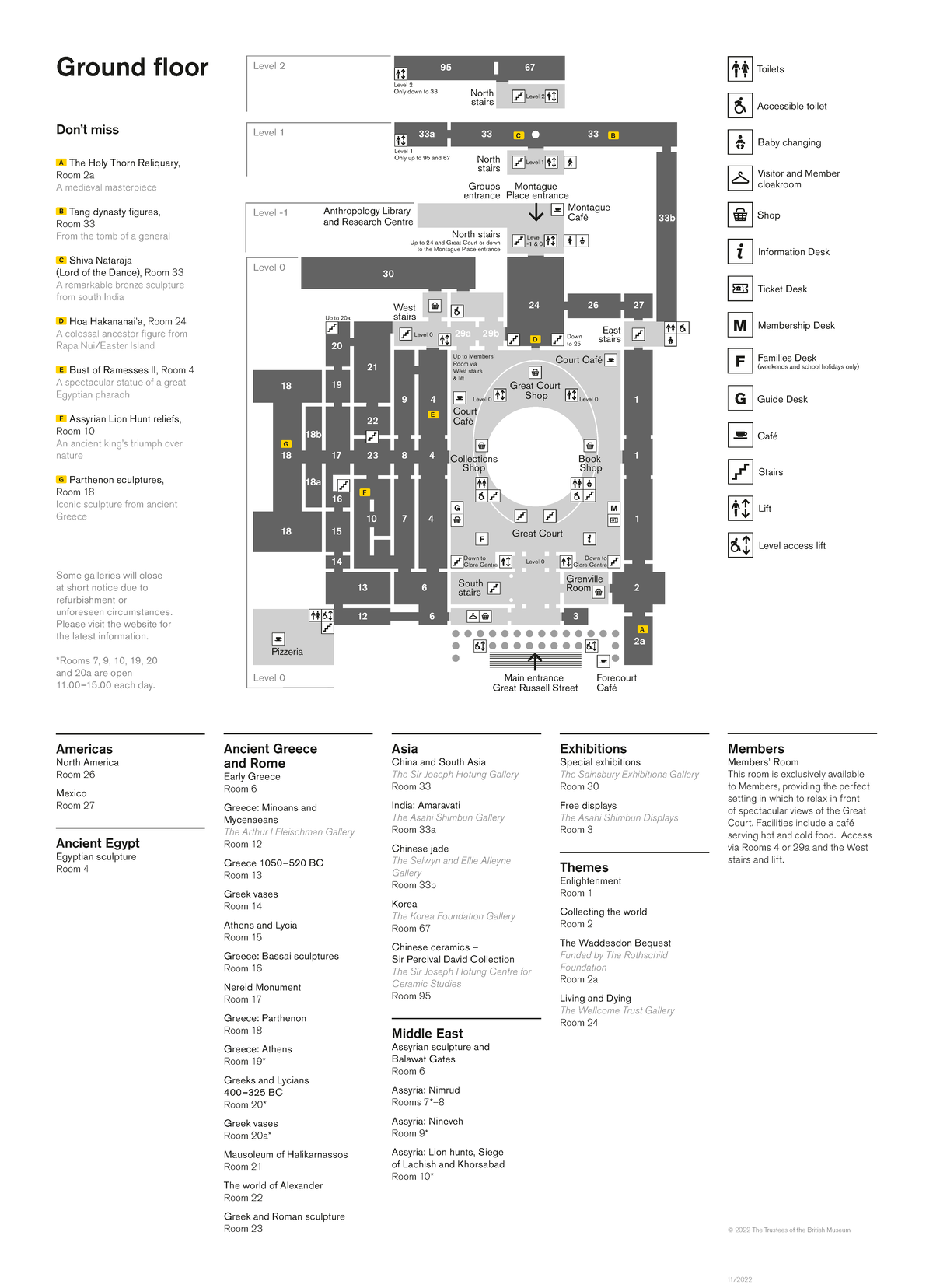 British Museum map November 2022 updated-4 - Ground floor Level 2 Level ...
