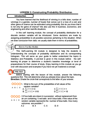 Stat&Prob Q3 Module 7 - Statistics and Probability Quarter 3 – Module 7 ...