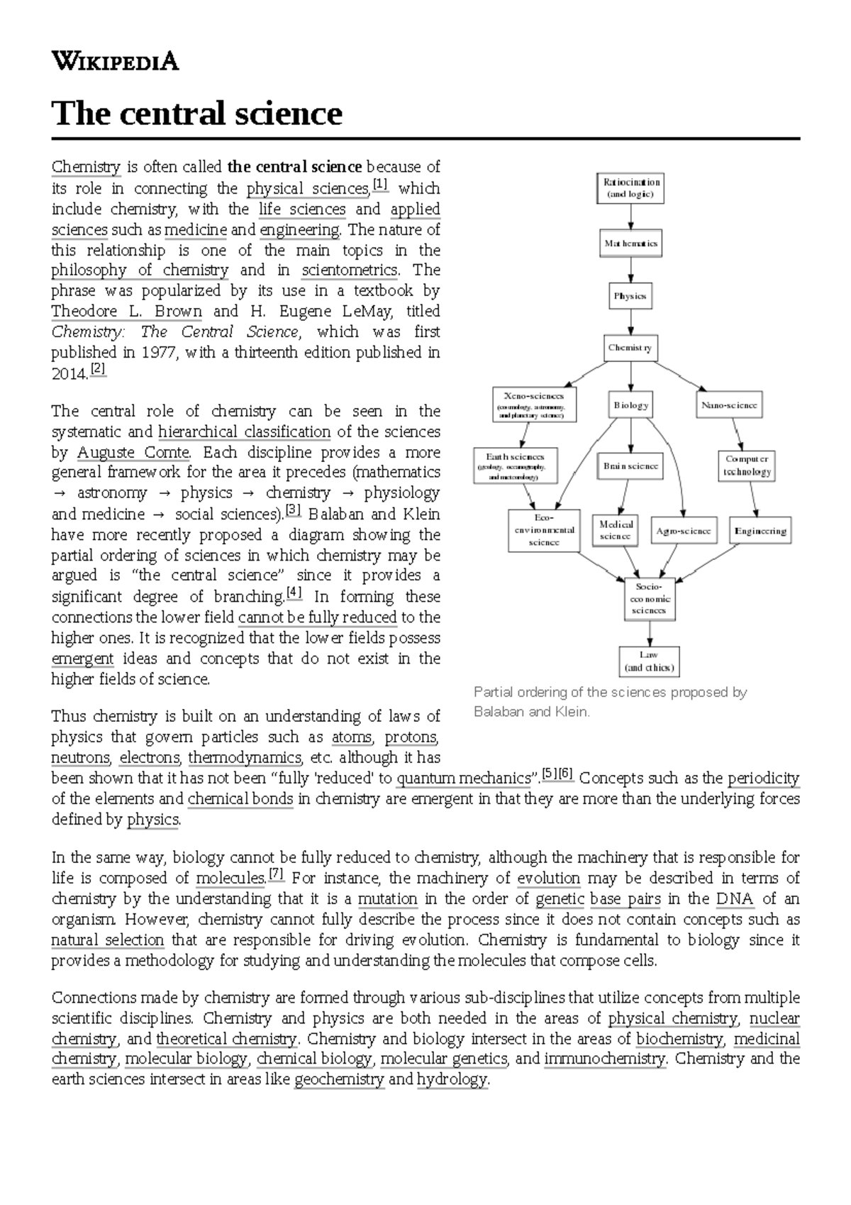 The central science - Chemistry del año 2015. - Partial ordering of the ...
