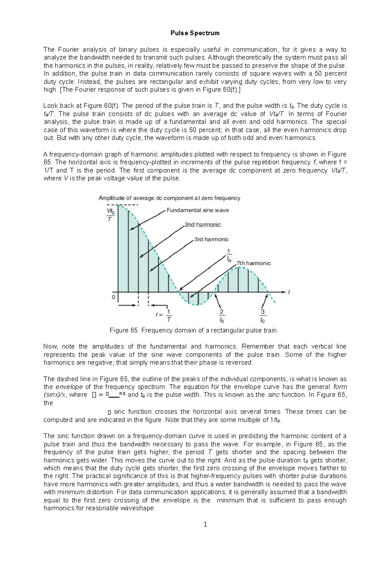Pulse Spectrum - Pulse Spectrum The Fourier analysis of binary pulses ...