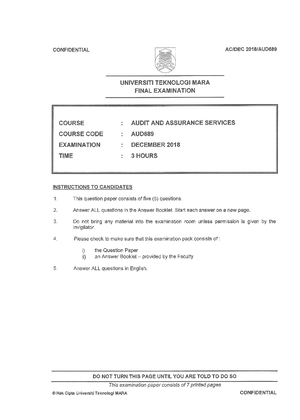 Aa-studyguide - study guide on AA - Audit and Assurance (AA) Syllabus ...