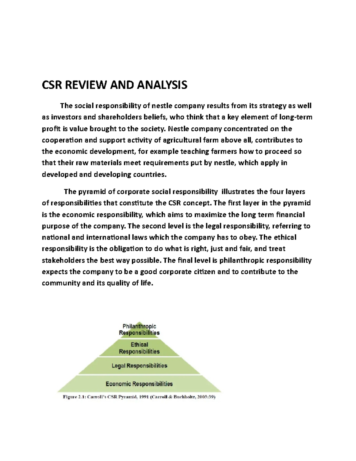 CSR Review AND-WPS Office - CSR REVIEW AND ANALYSIS The social ...