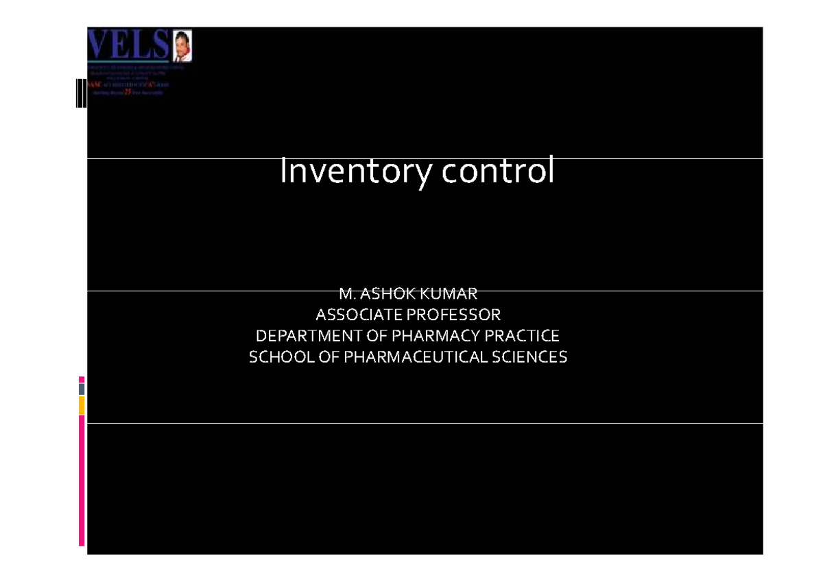 Inventory Control Additioal notes - Inventory control M. ASHOK KUMAR ...