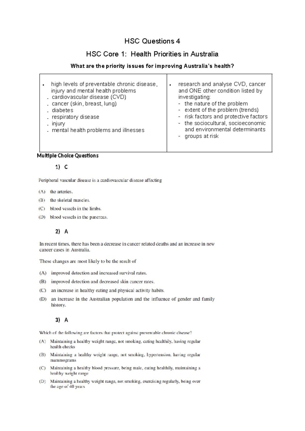 HSC Questions 4 - Studocu