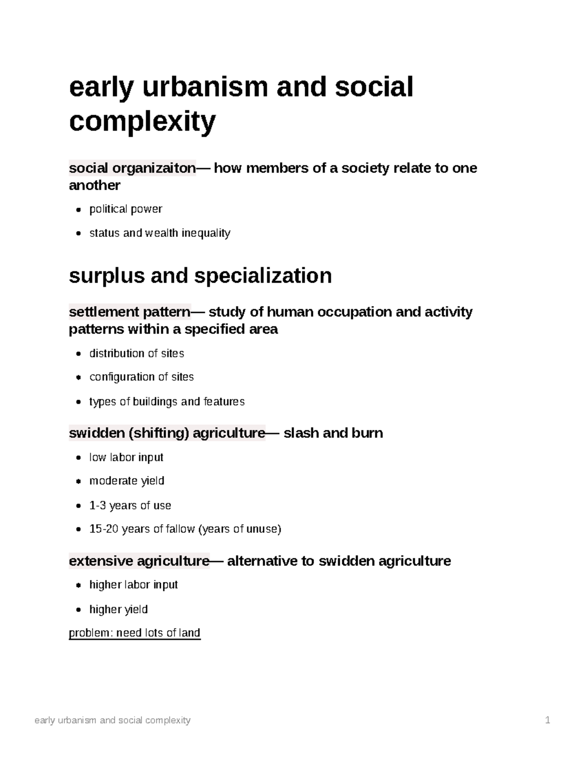 Early urbanism and social complexity - early urbanism and social ...
