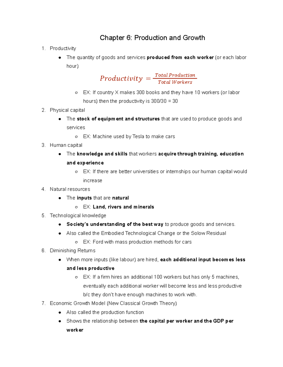Chapter 6 Production and Growth - Chapter 6: Production and Growth ...