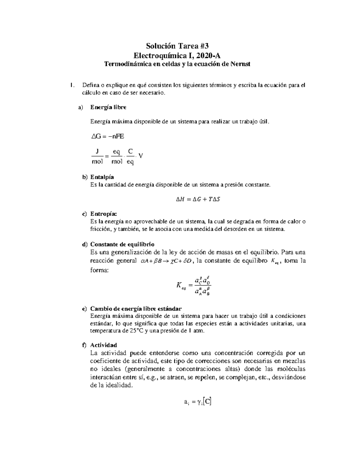 Solucion Tarea 3 Electroquimica - Warning: TT: undefined function: 32 Solución Tarea ...