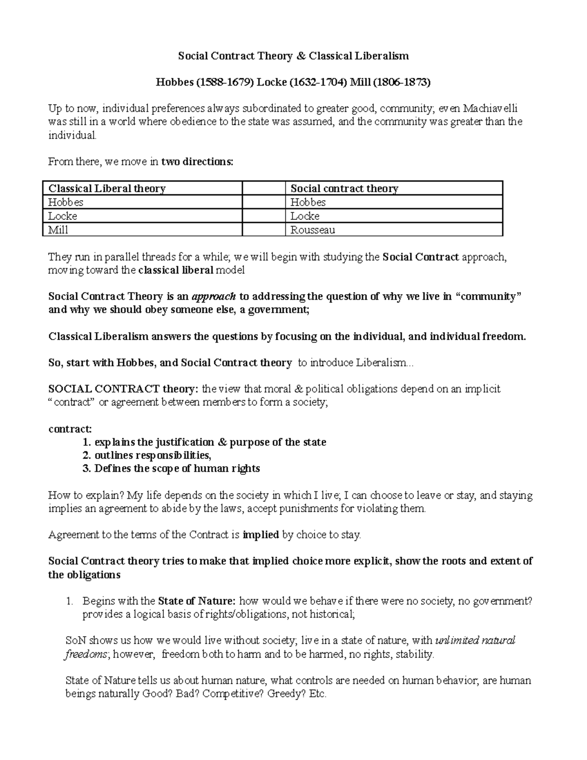 Social Contract - From there, we move in two directions: Classical ...