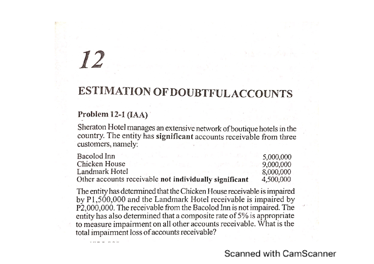 Accounts Receivable - Doubtful Accounts Lecture Notes - Intermediate ...