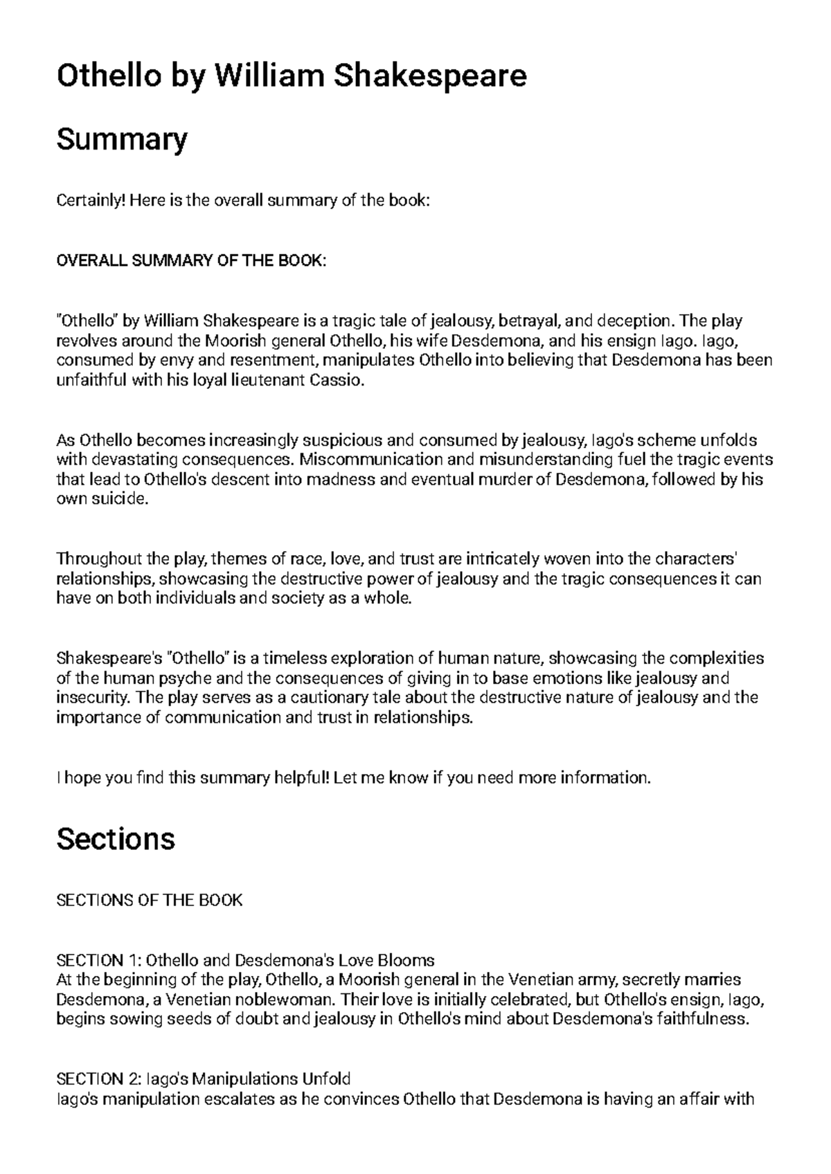 Othelloby William Shakespeare-Study Guide - Othello by William ...