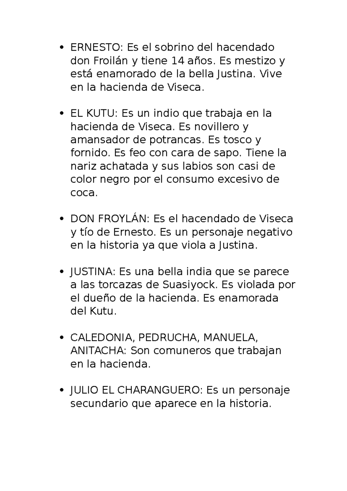 Warman Personajes - SISI - ERNESTO: Es el sobrino del hacendado don ...