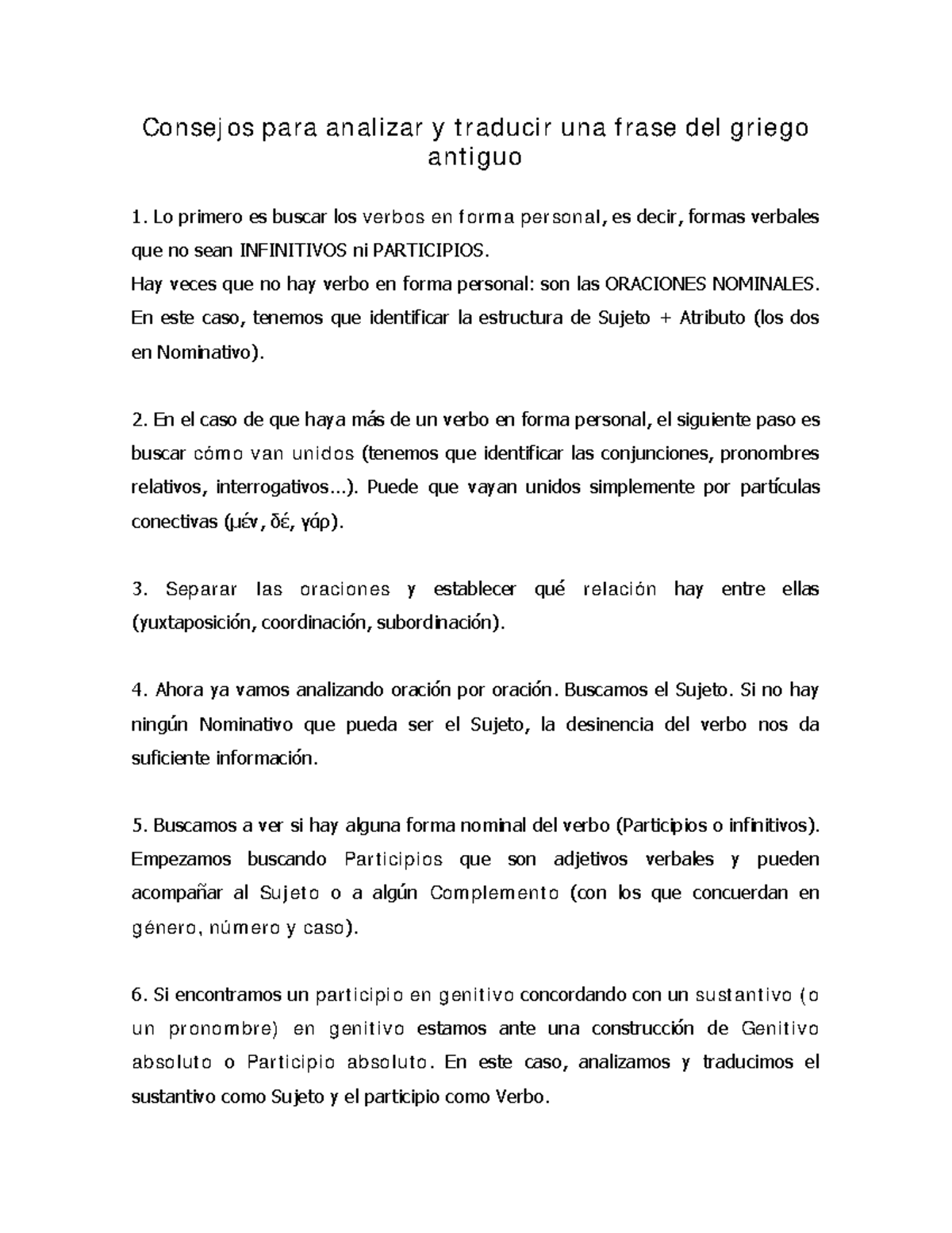 Para traducir consejos - Consej os para analizar y traducir una frase ...