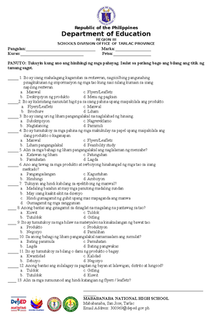 DLP ELS2 - School Mababanaba National High School Grade Level 11- EIm ...