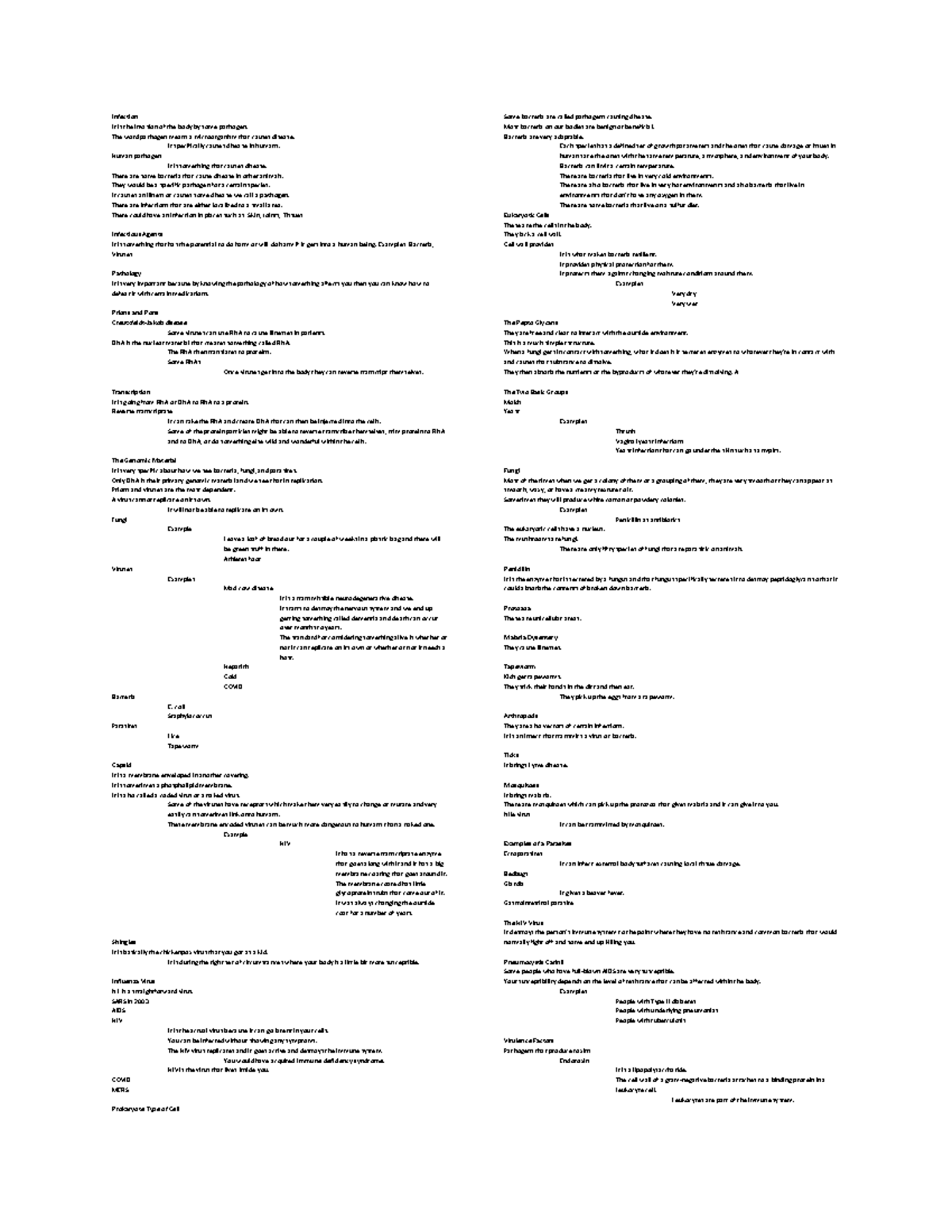 Patho cheat sheet - n/a - Infection It is the invasion of the body by ...