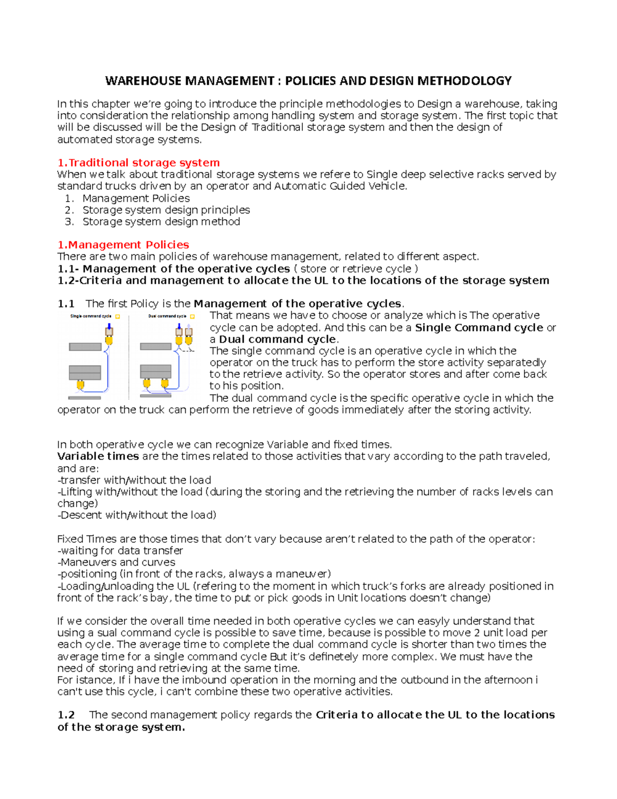 Warehouse Management - WAREHOUSE MANAGEMENT : POLICIES AND DESIGN ...