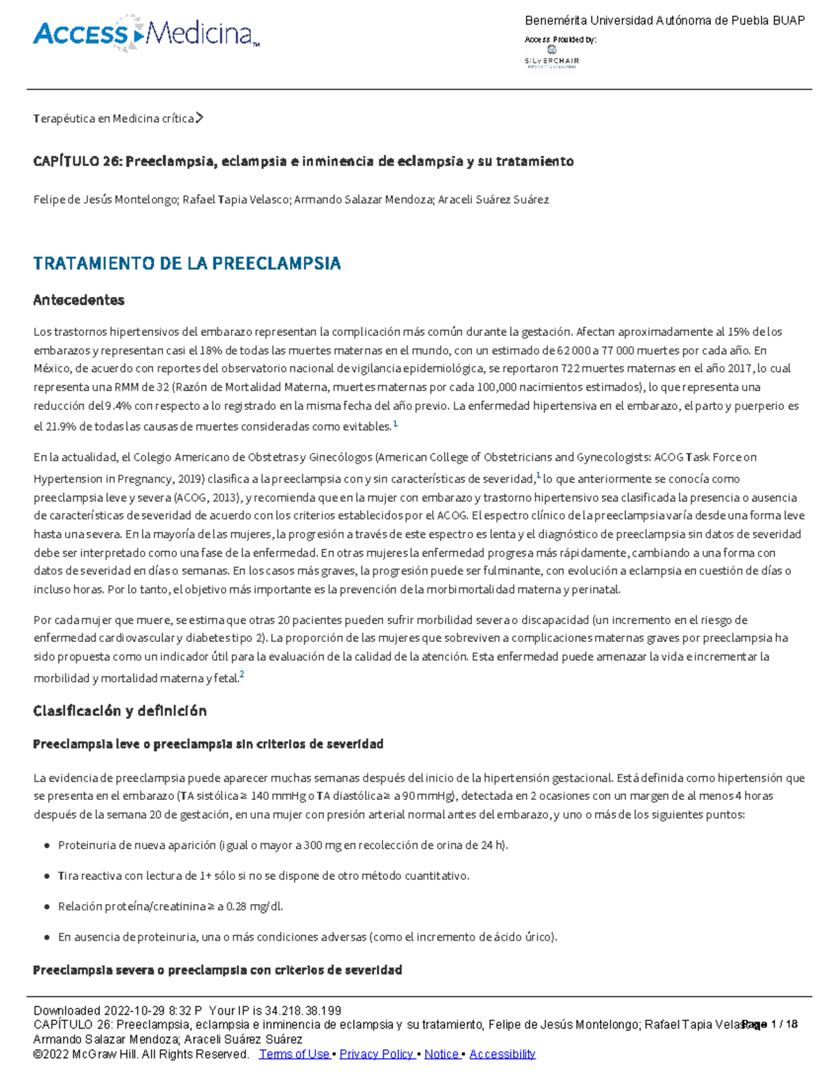 Capítulo 26 Preeclampsia, eclampsia e inminencia de eclampsia y su ...