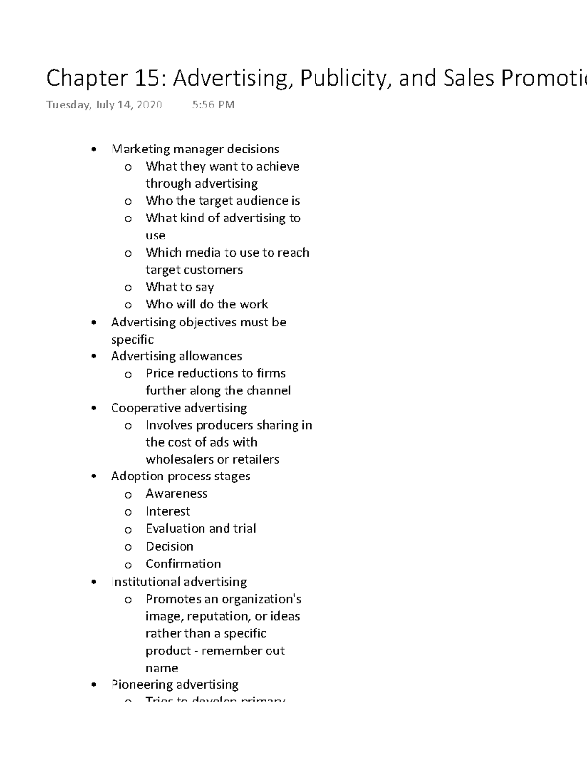 Chapter 15 Advertising, Publicity, and Sales Promotion - Marketing ...