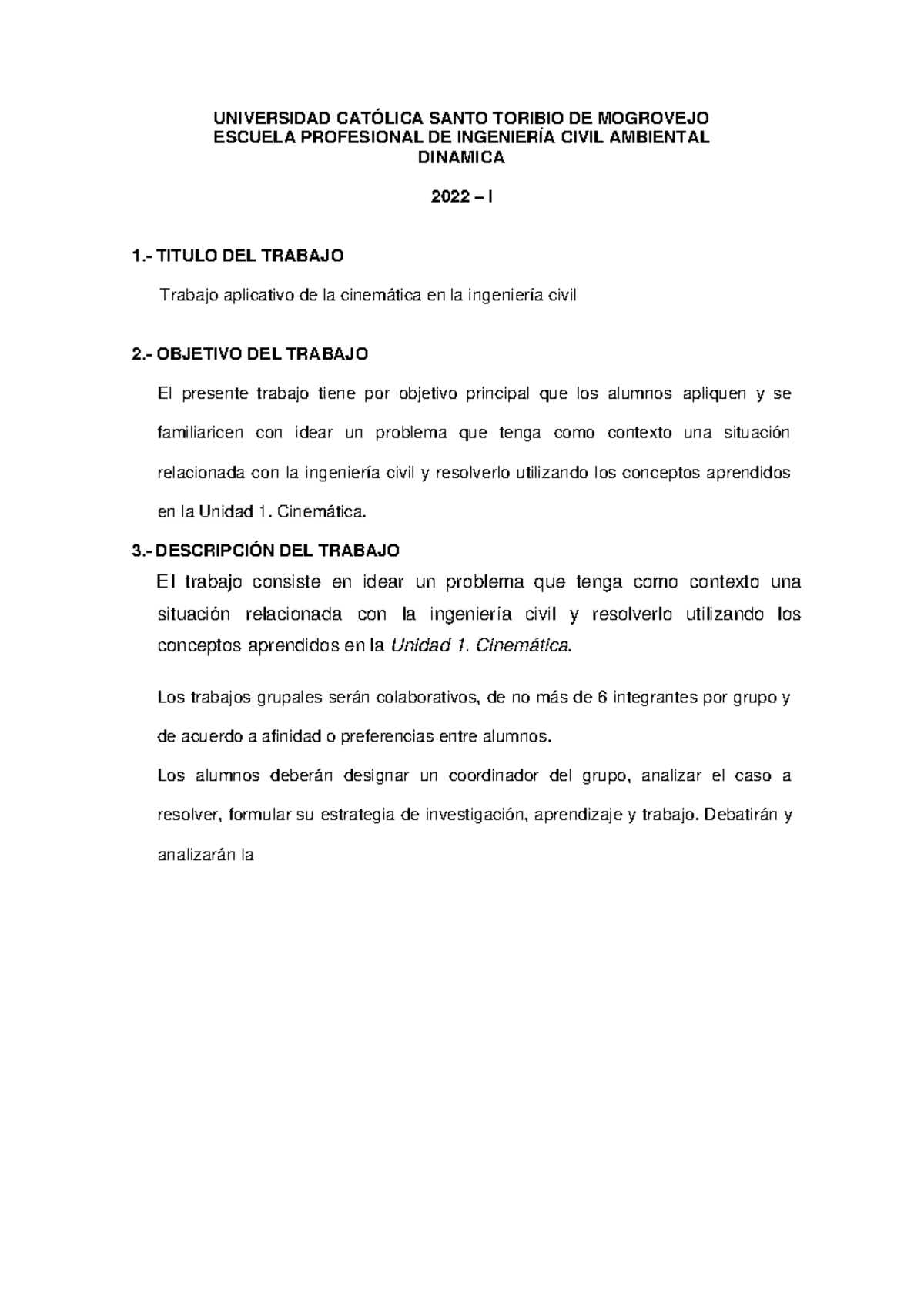 Trabajo Aplicativo - ferfr - UNIVERSIDAD CATÓLICA SANTO TORIBIO DE ...