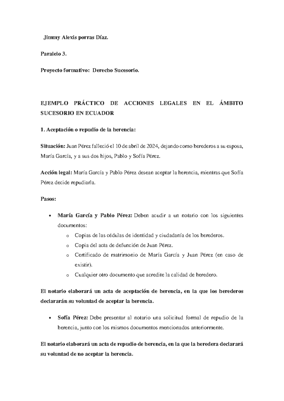 383 Ejemplo PRÁ Ctico DE Acciones Legales EN EL Á Mbito Sucesorio EN ...