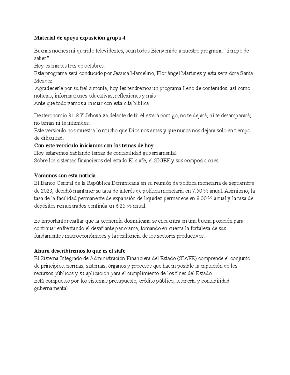 Material de apoyo exposición grupo 4 siaf y sigef - Material de apoyo ...