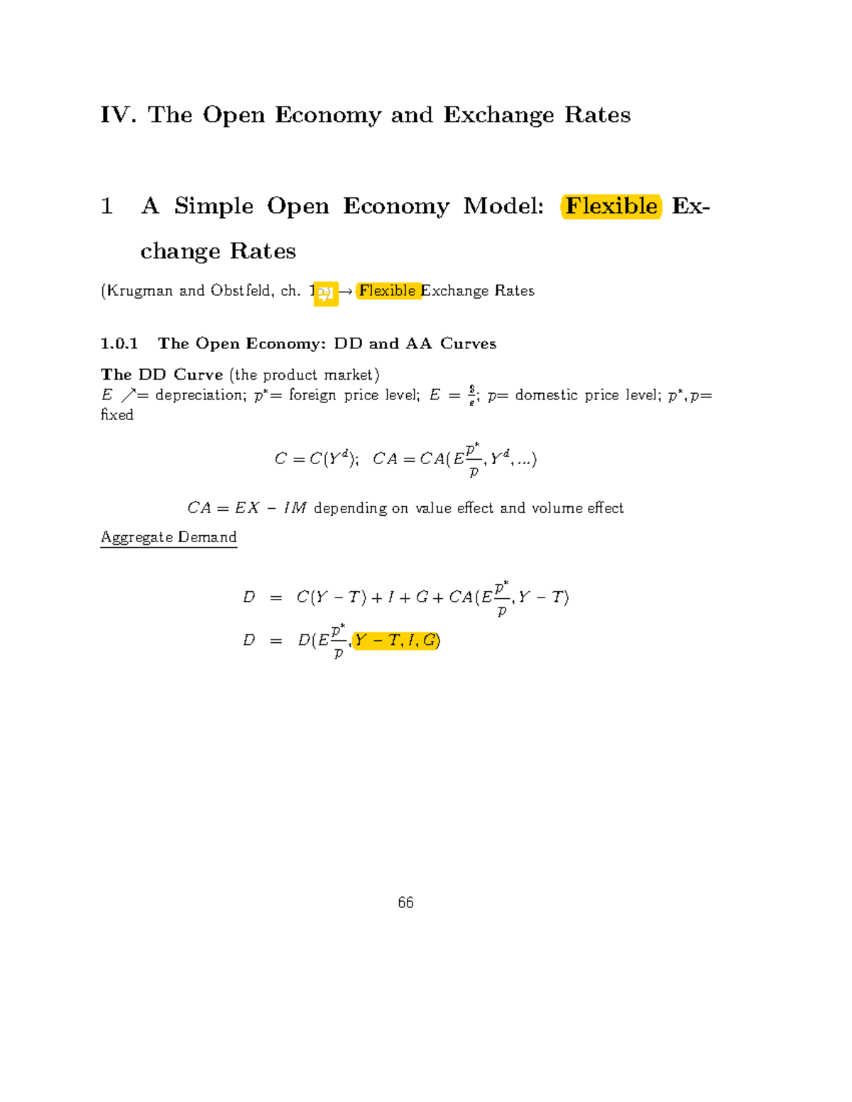 Lecture 4Openeconomy Finance 2020 - IV. The Open Economy and Exchange ...