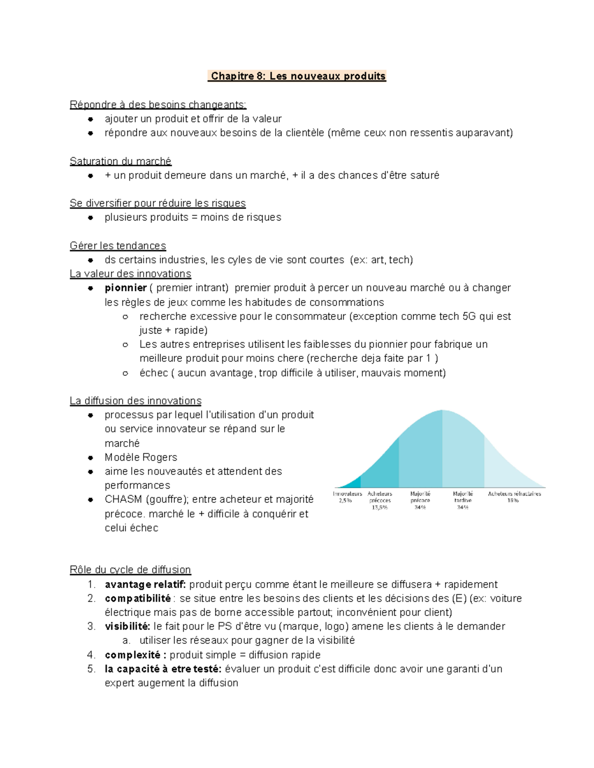 Adm 2720 - Notes - Chapitre 8: Les nouveaux produits Répondre à des ...