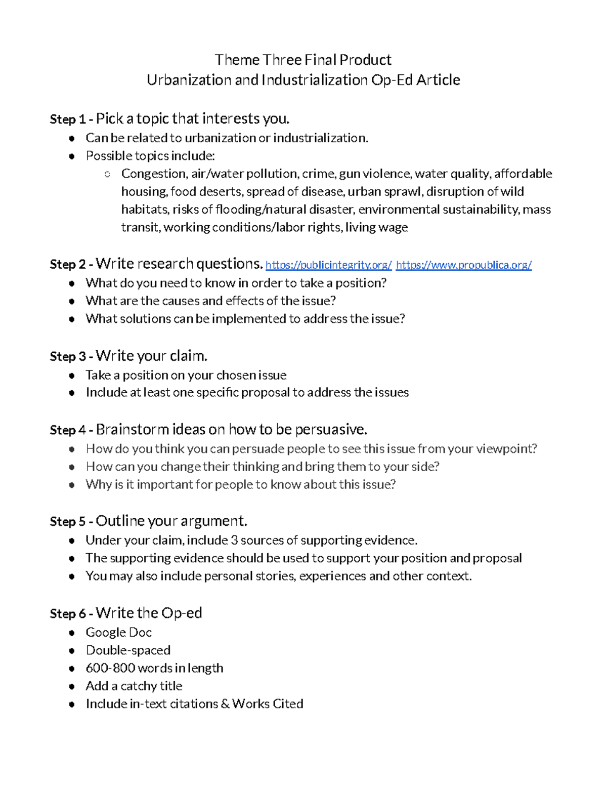 Theme Three Final Product Op Ed Article - Theme Three Final Product ...