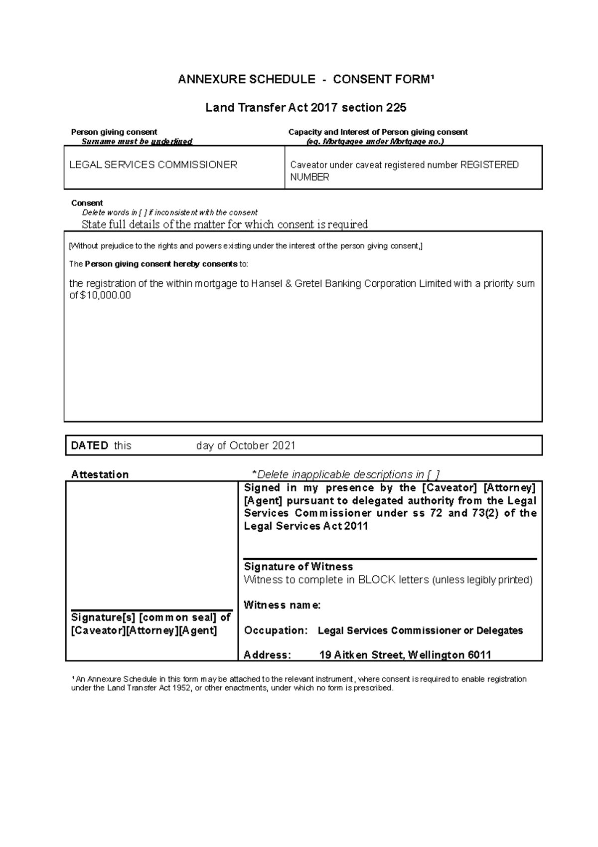 Caveat form - Land Law - AucklandUni - Studocu