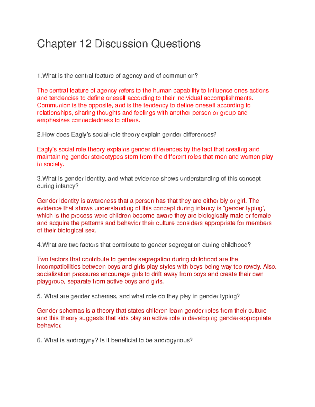 Chapter 12 Questions - help with lecture notes in bio 141 and help ...