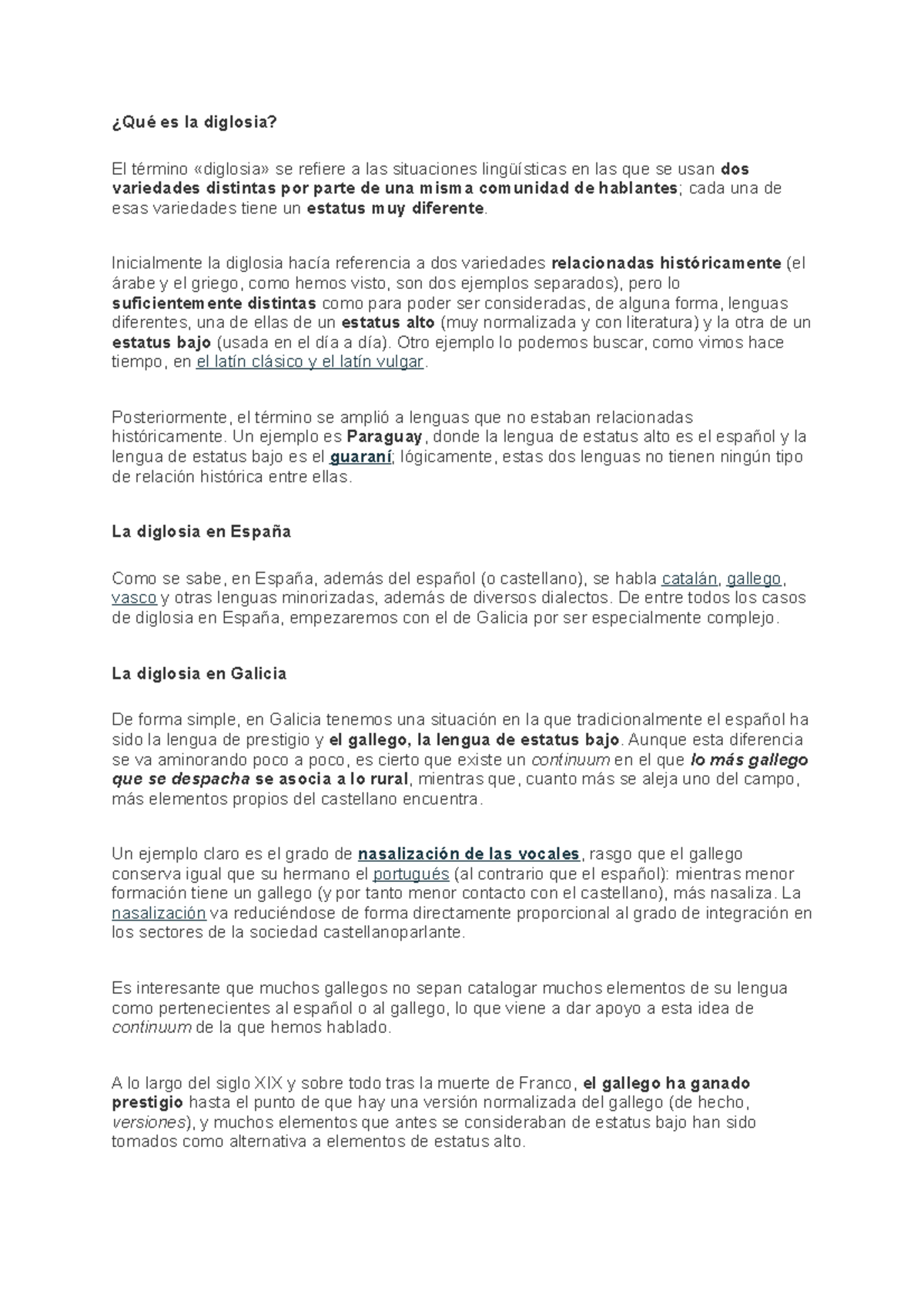 Diglosia - ¿Qué es la diglosia? El término «diglosia» se refiere a las ...