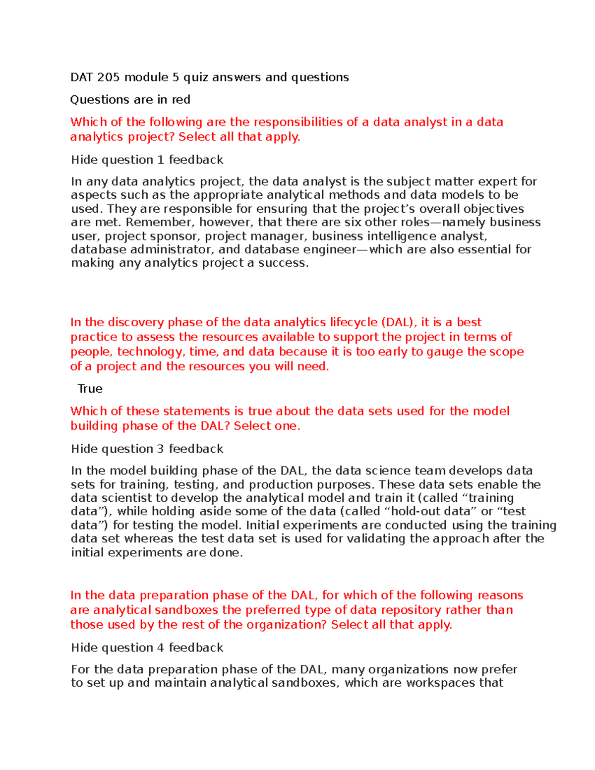 DAT205 Module 5quiz - DAT 205 module 5 quiz answers and questions ...