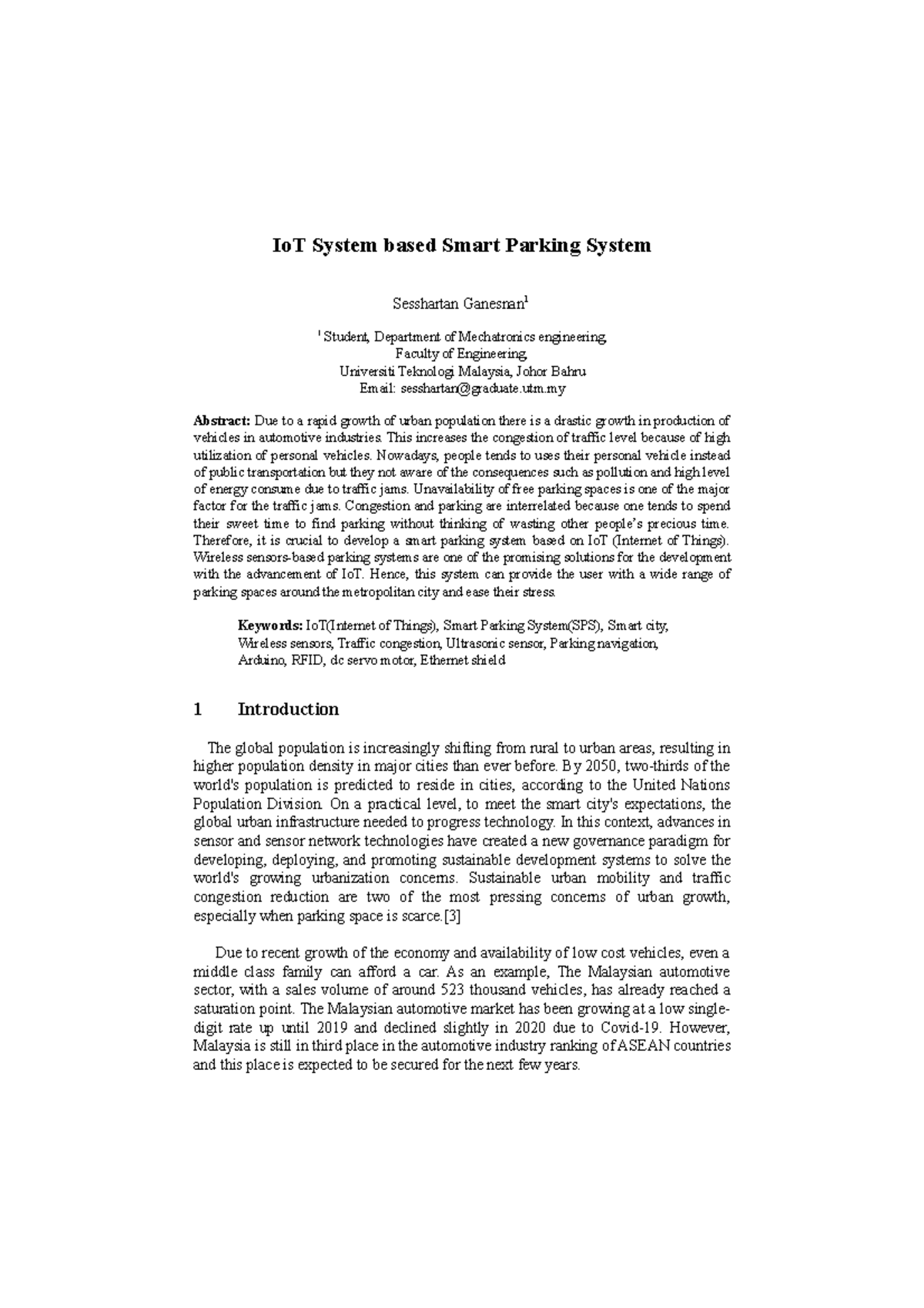 Project Proposal for IoT System based Smart Parking System in SmartCity ...