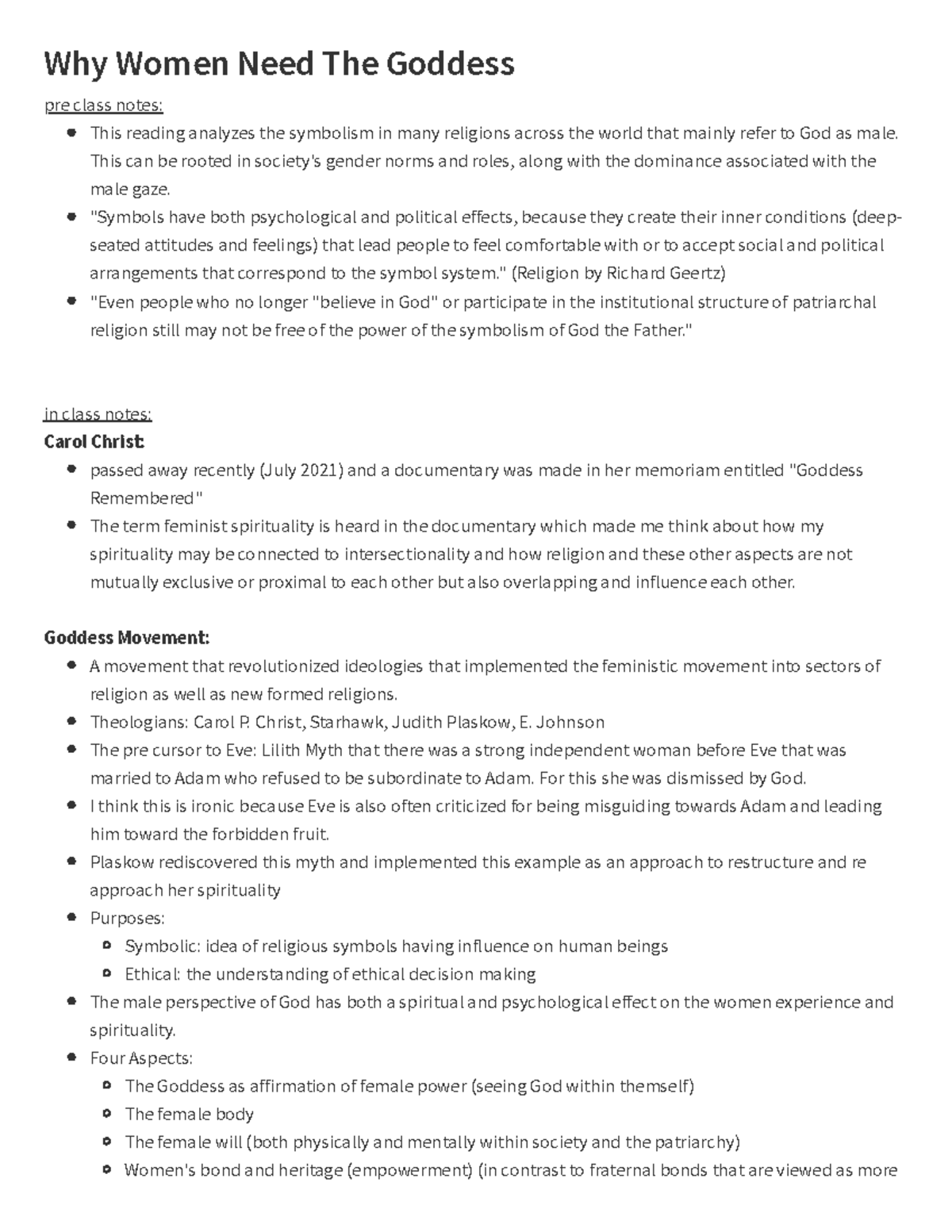 The Problem of God: The Goddess Movement - Why Women Need The Goddess ...