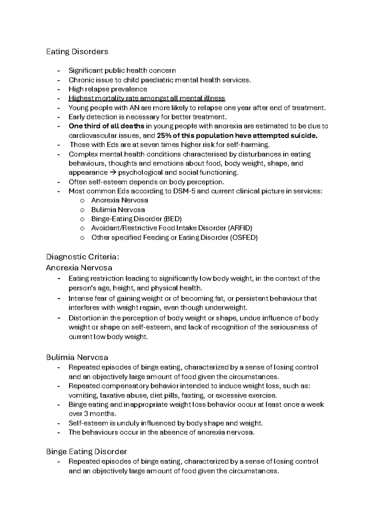 Eating disorders - Eating Disorders Significant public health concern ...