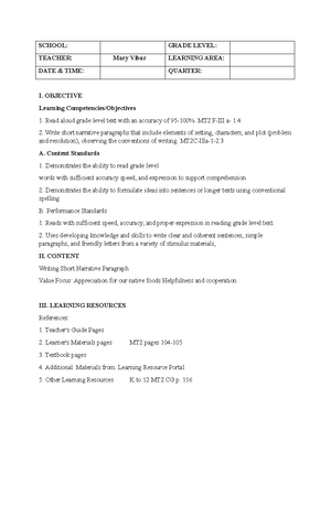 TOS- Final-CPAR - Sample Exam for CPAR - TABLE OF SPECIFICATIONS FINAL ...