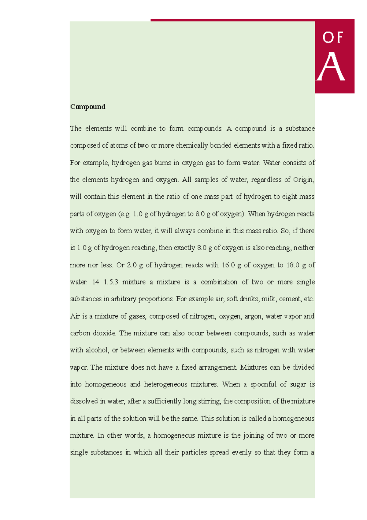 Documents Chemistry - Compound - Compound The elements will combine to ...