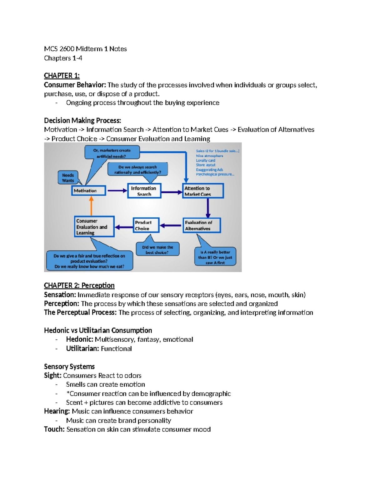 MCS Midterm 1 Notes - MCS 2600 Midterm 1 Notes Chapters 1- CHAPTER 1 ...