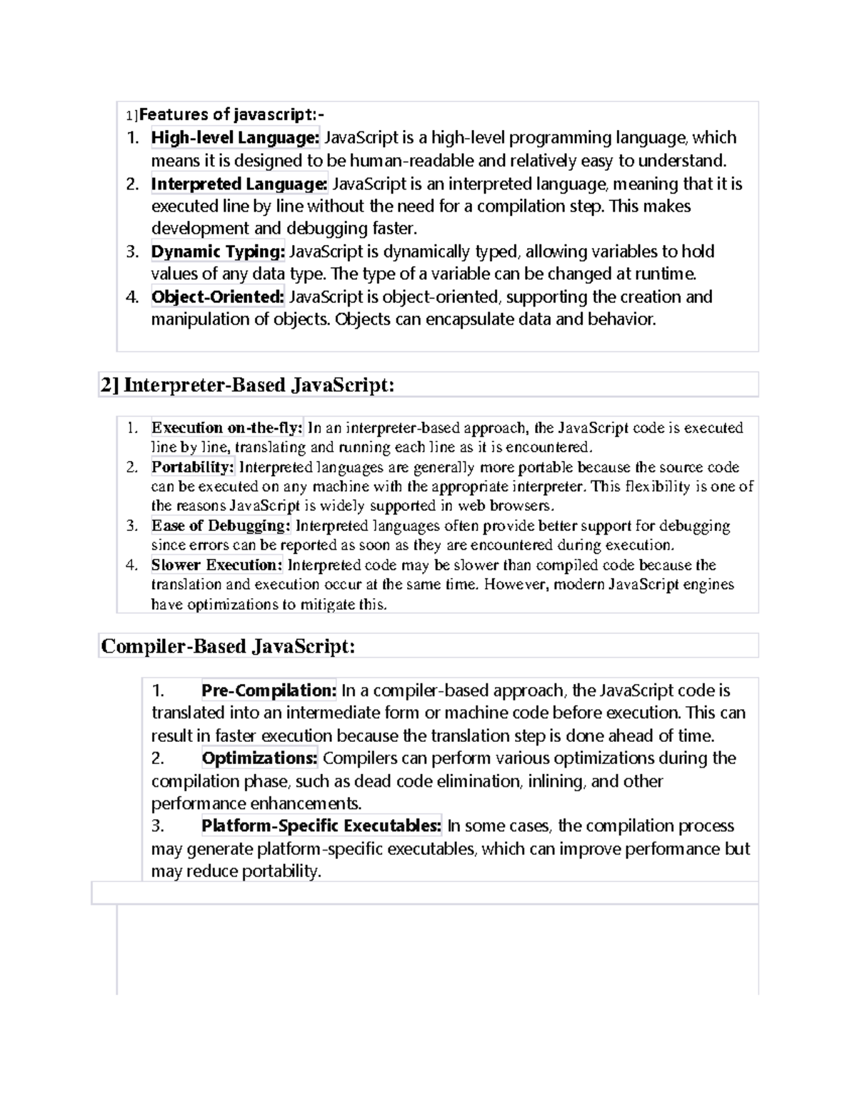 Css Viva Some Answers Which Is Important For Viva 1 Features Of Javascript 1 High Level