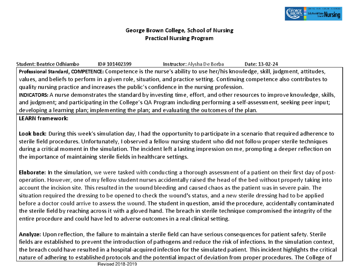 Reflection Journal 3 Clinical practicum semester 3 - Practical Nursing ...