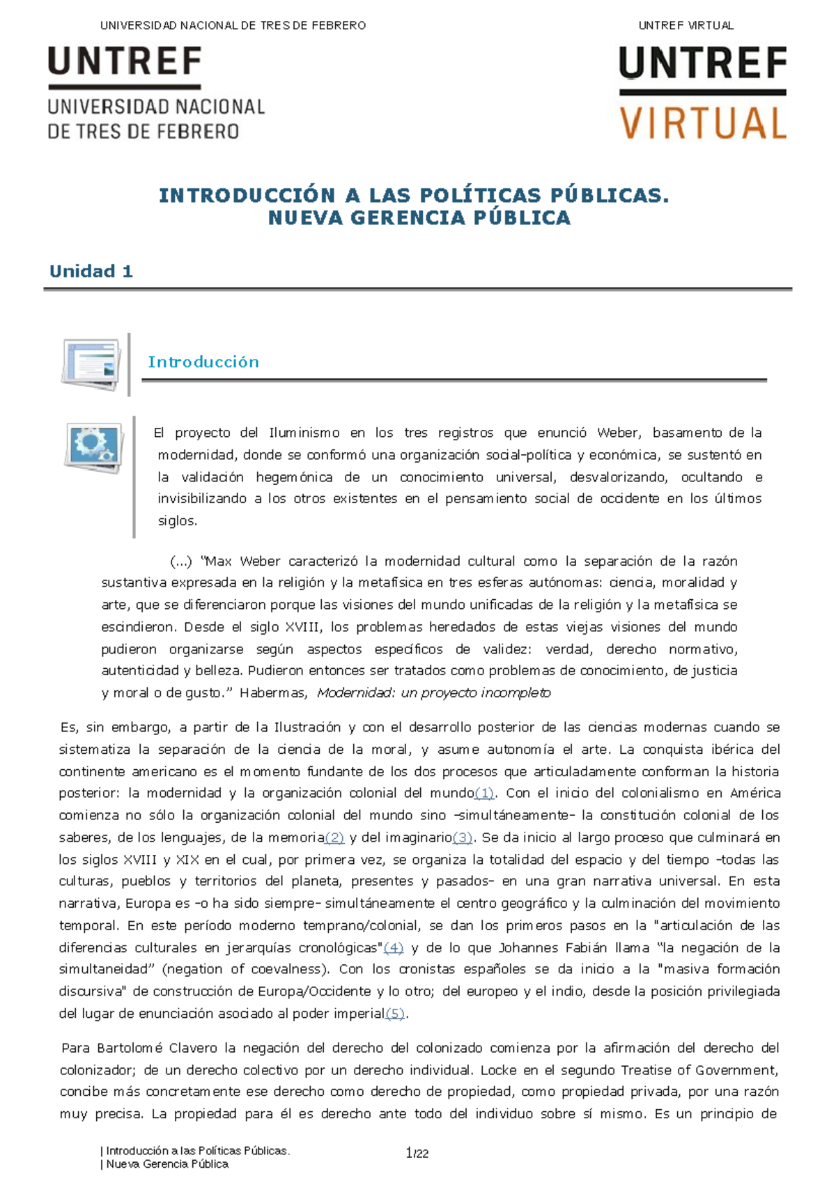 Unidad 1 - Un repaso por lo temas y autores que trata la materia ...