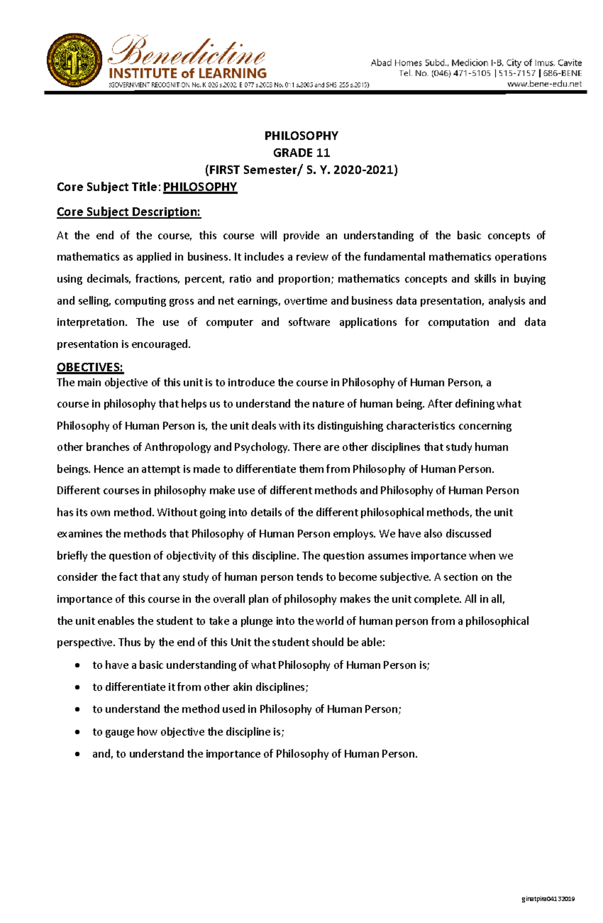 Philosophy Lesson 1 Quarter 1-3 - PHILOSOPHY GRADE 11 (FIRST Semester ...