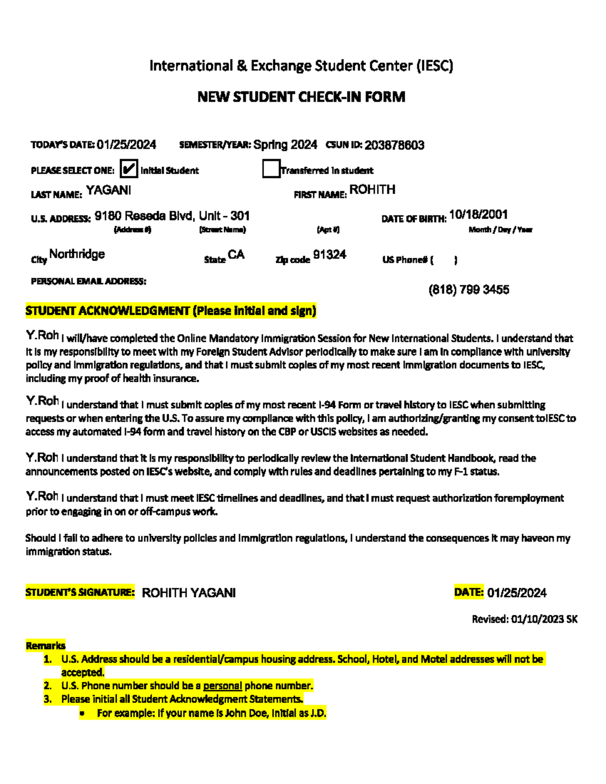 203878603-New Student Checkin form - NURS 307/L - Studocu
