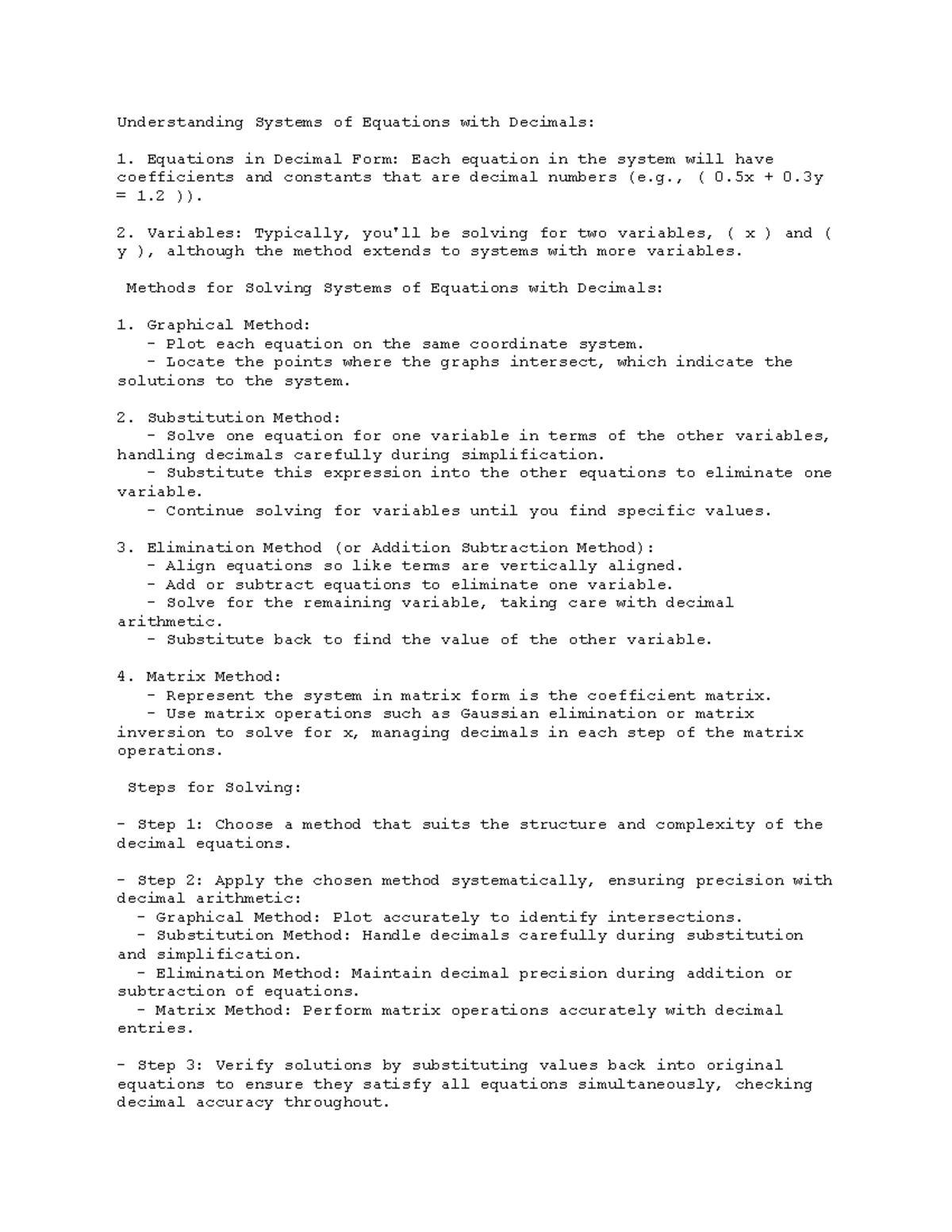 Equations-with-Decimals - Understanding Systems of Equations with ...