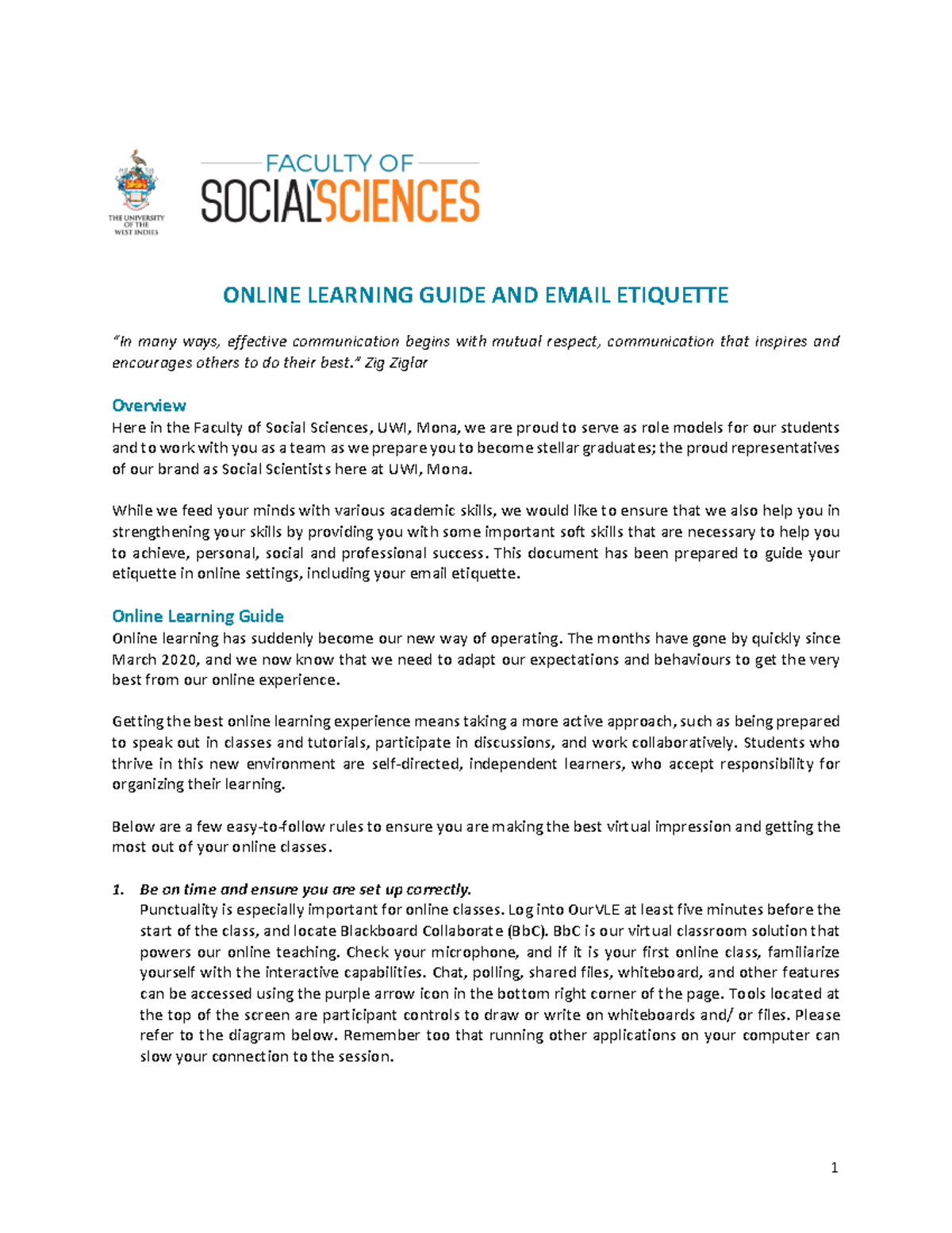 Online Learning Guide and Etiquette 2021docx - ONLINE LEARNING GUIDE ...