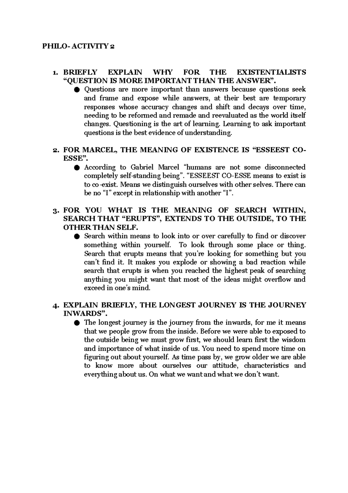 Philo assignment - AB English - WMSU - Studocu