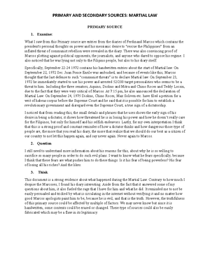 Primary and Secondary Sources - PRIMARY AND SECONDARY SOURCES Give ...