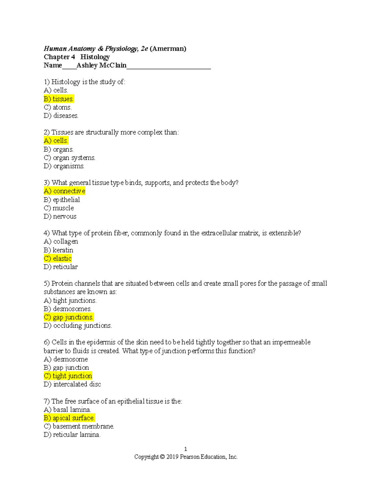 CH 4 HW finished - homeowke - Human Anatomy & Physiology, 2e (Amerman ...
