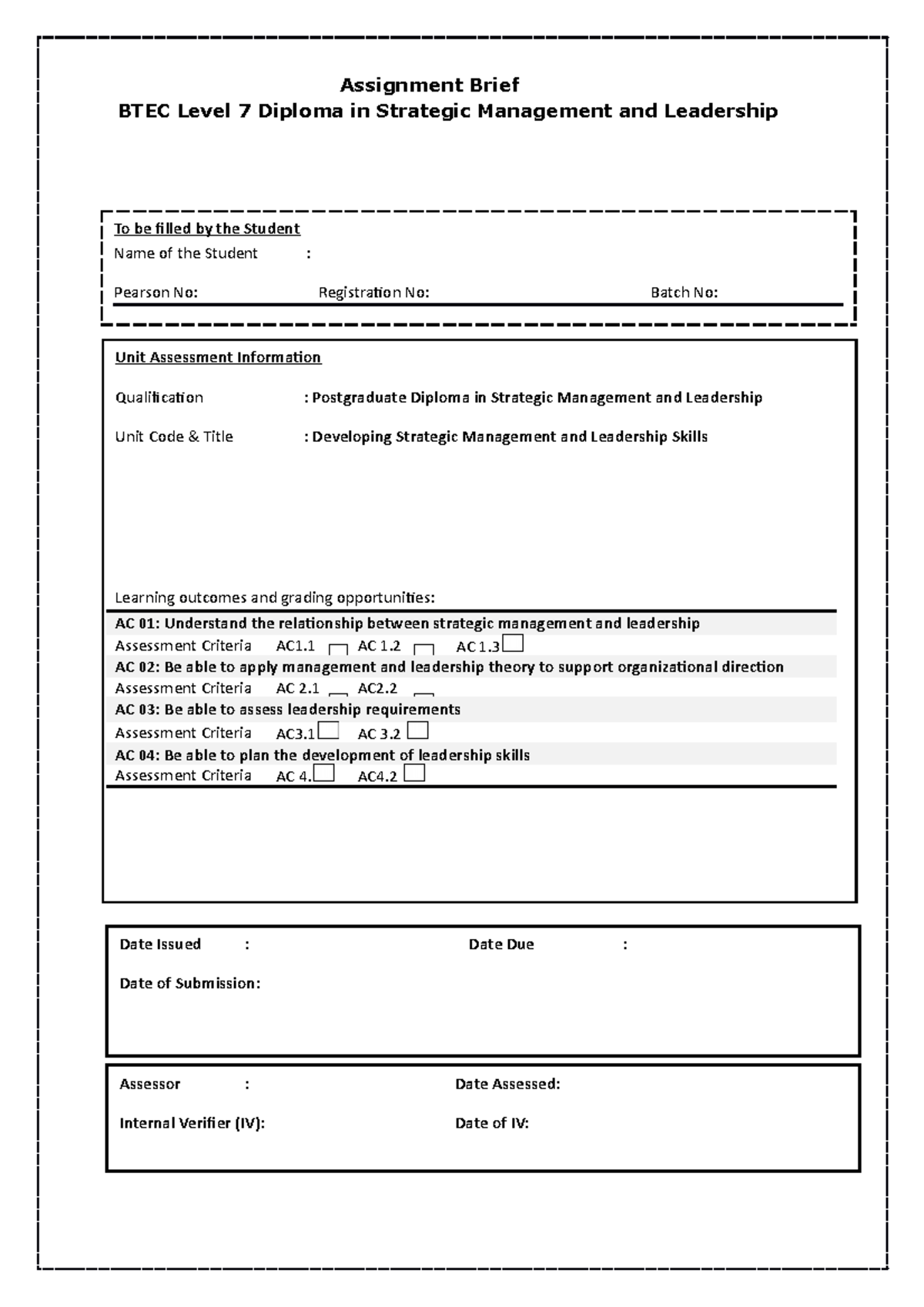 DSML Assignment - Strategic leadership and management - Assignment ...